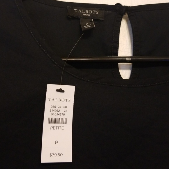 Talbots | Tops | Talbots Black Top Wembroidered Scallopedge | Poshmark